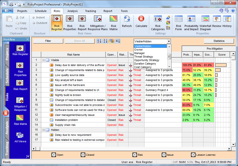 RiskyProject Enterprise - Project and Portfolio Risk Management Software